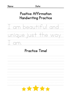 Positive Affirmation Handwriting Workbook 44 Pages Digital Download ...